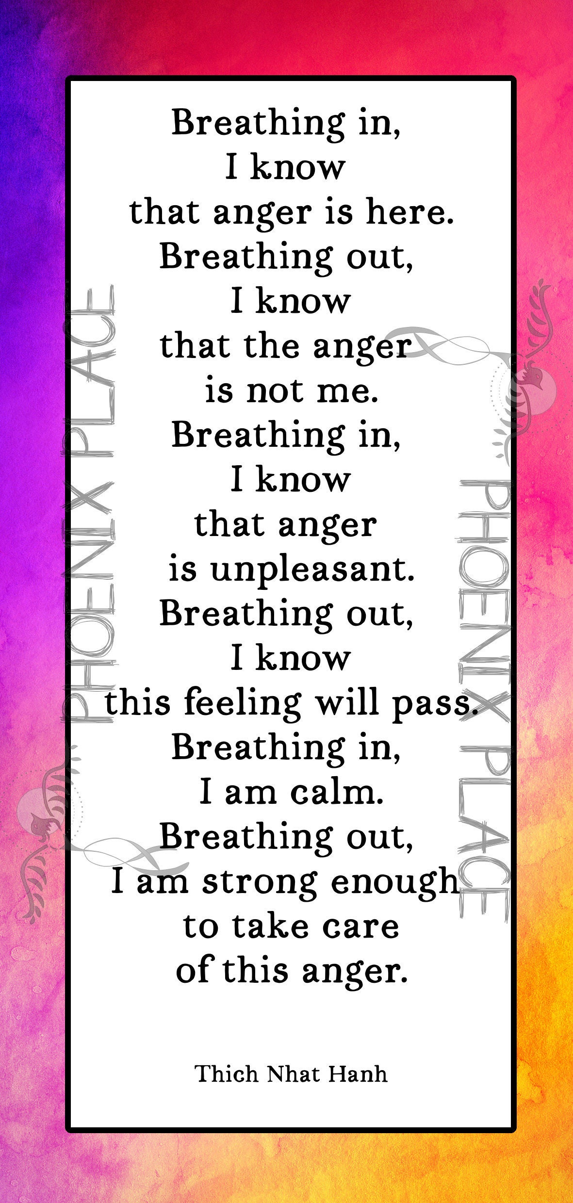 Anger Mantra Emotional Regulation Art Print (digital Download) - Etsy
