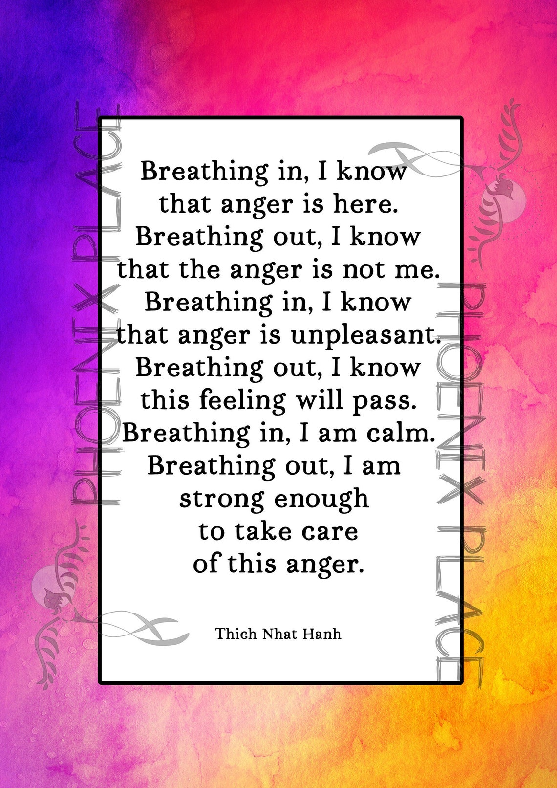 Anger Mantra Emotional Regulation Art Print (digital Download) - Etsy