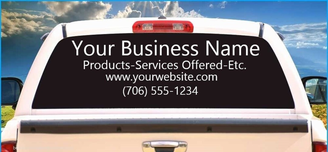 Custom Business Car Decal Your Business Name Car Advertising Back ...