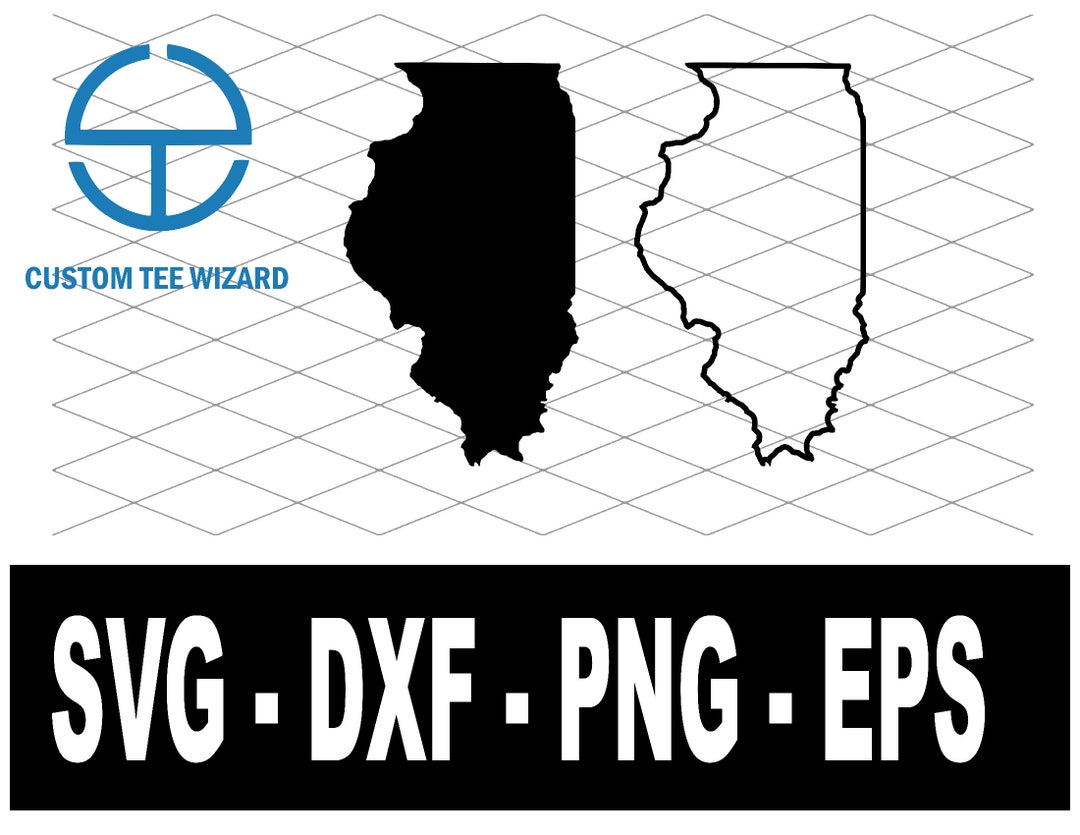 Illinois SVG File | Illinois Cut File | Illinois Map Shape Clip Art ...