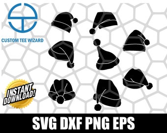 Santa Hat PNG | Santa Hat Clipart | Christmas Hat Bundle | Elf Hat SVG ...