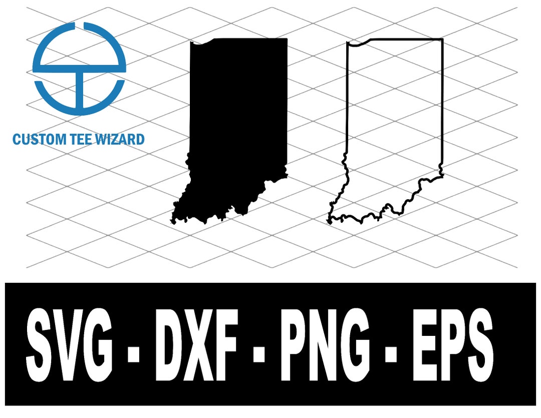 Indiana SVG File | Indiana Cut File | Indiana Map Shape Clip Art ...