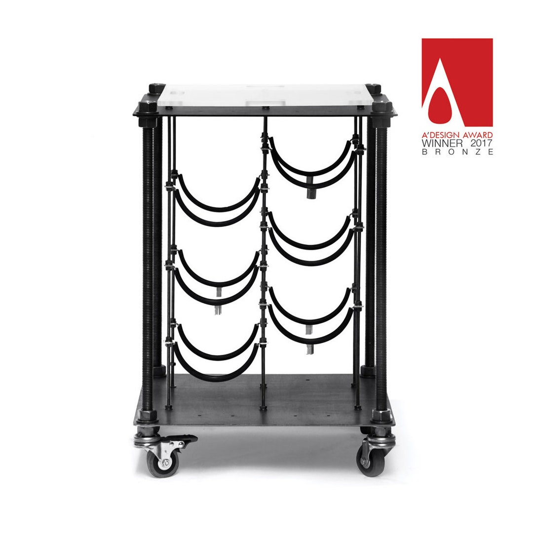 Industrial CAVA Wine Rack Side Table - Etsy