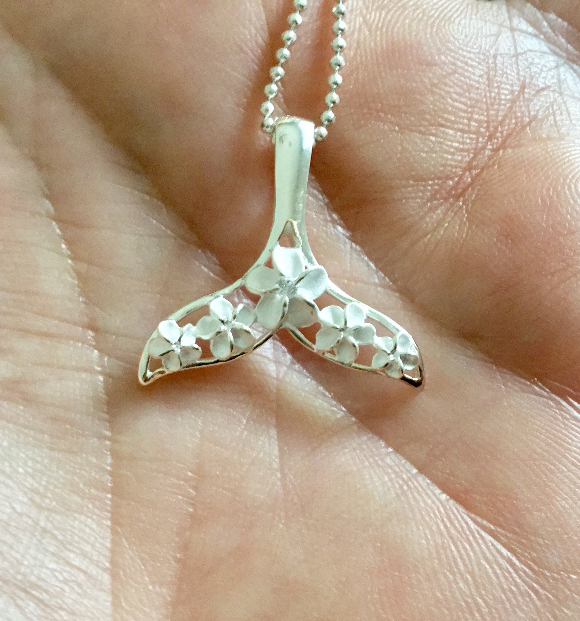 Plumeria Whale Tail Necklace Whale Jewelry Whales Tail | Etsy