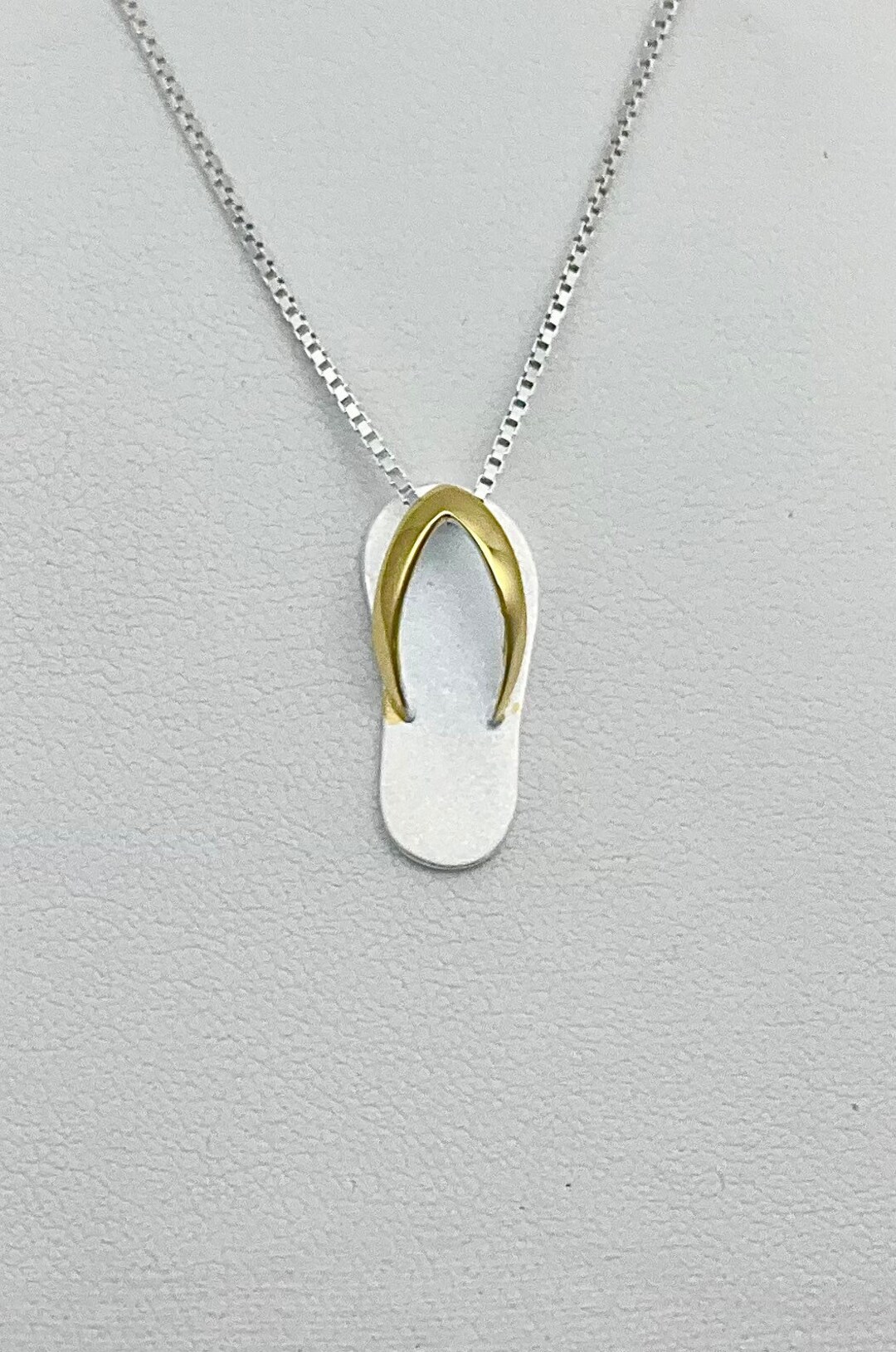 Sterling Silver Flip-flop Hawaiian Slipper Beach Necklace, Made in ...