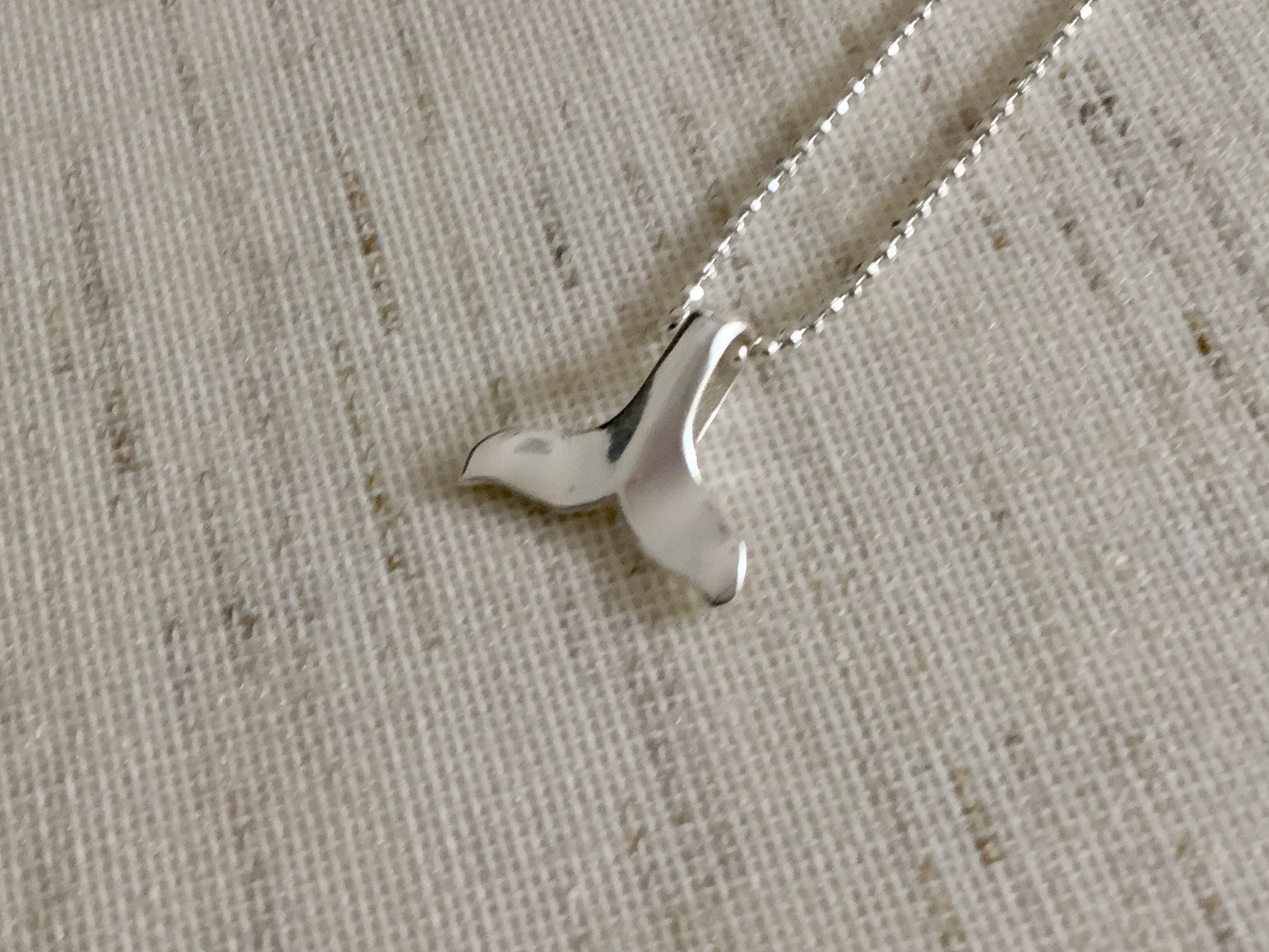 Small Sterling Silver Whale Tail Necklace, Whale Charm, Hawaiian ...