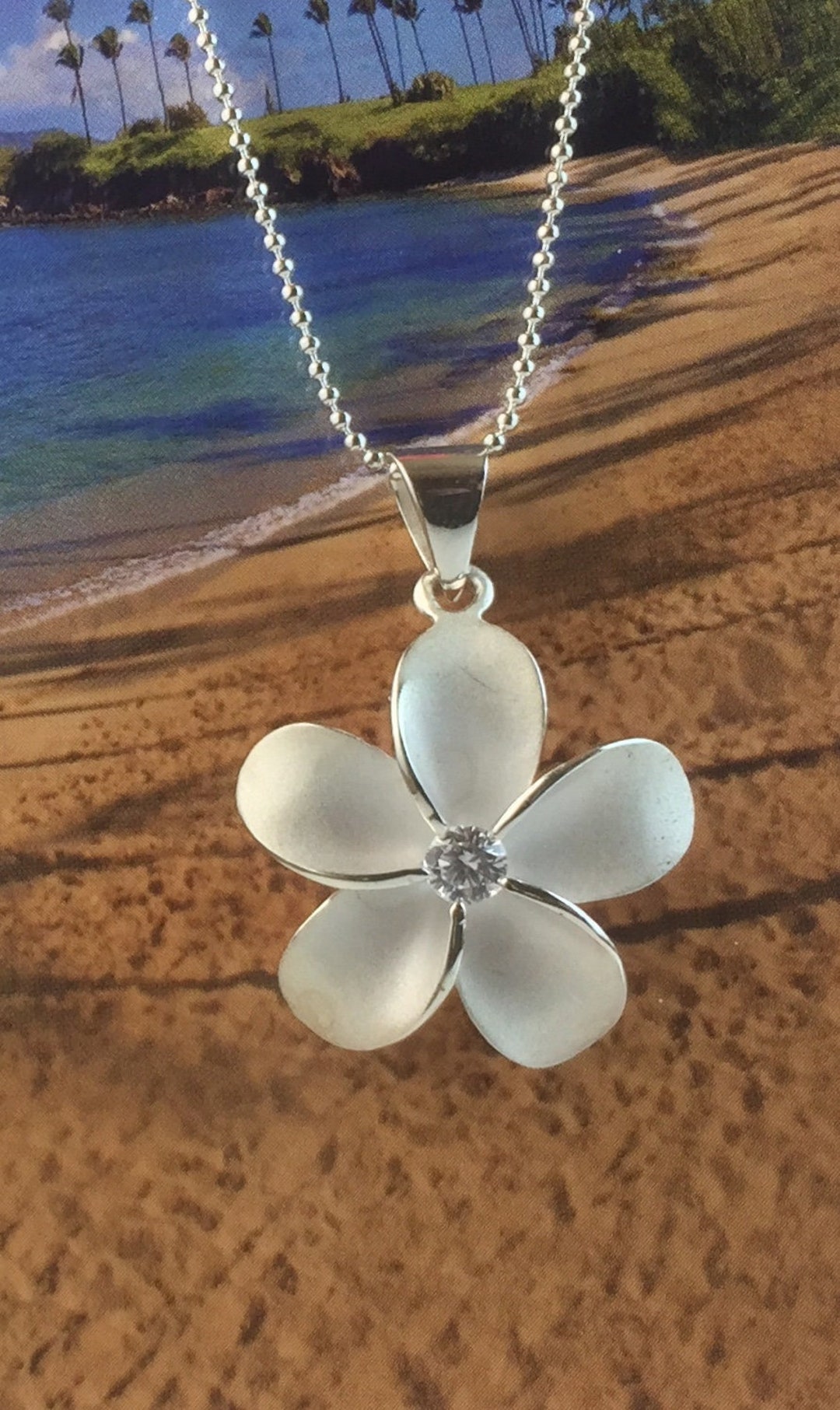 Sterling Silver Hawaiian Plumeria Flower Small Pendant, Hawaiian ...