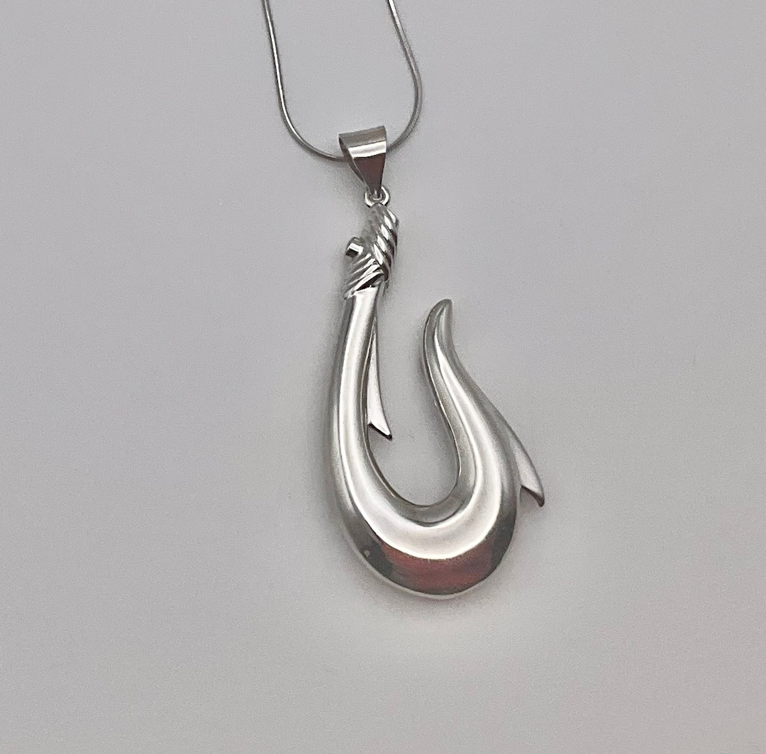 Sterling Silver Tribal Hook Necklace, Fishing Jewelry, Boat Captain ...