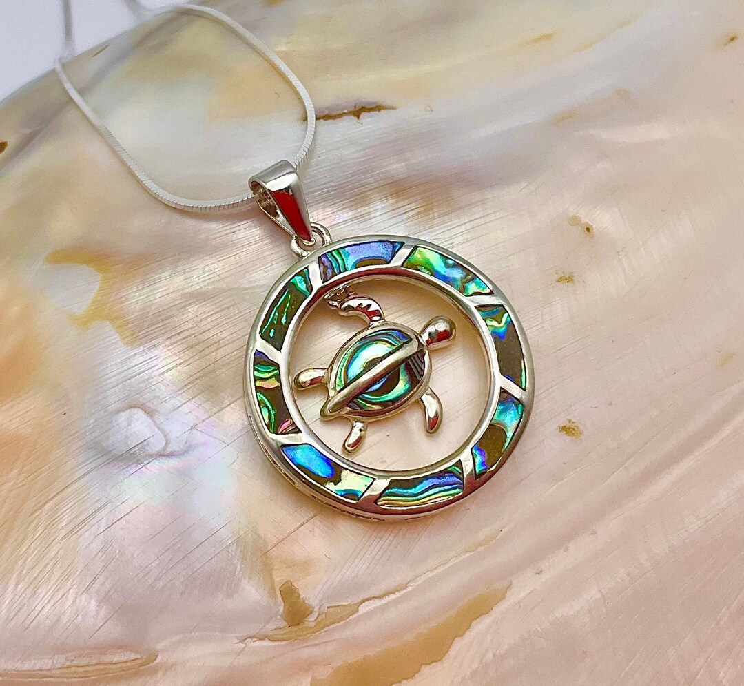 Sea Turtle Necklace, Hawaiian Jewelry, Abalone Shell, Turtle Pendant ...