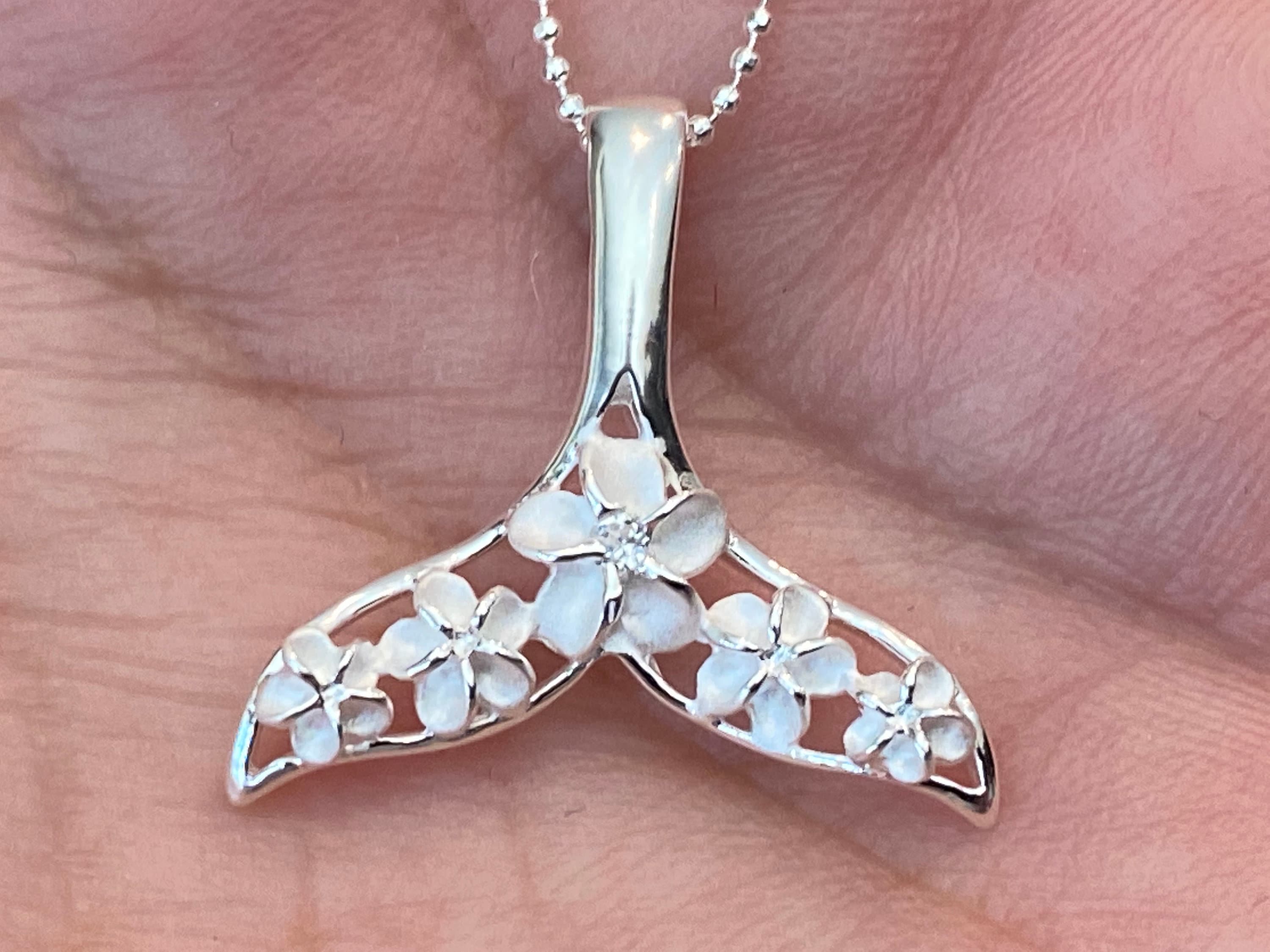 Plumeria Whale Tail Necklace Whale Jewelry Whales Tail | Etsy