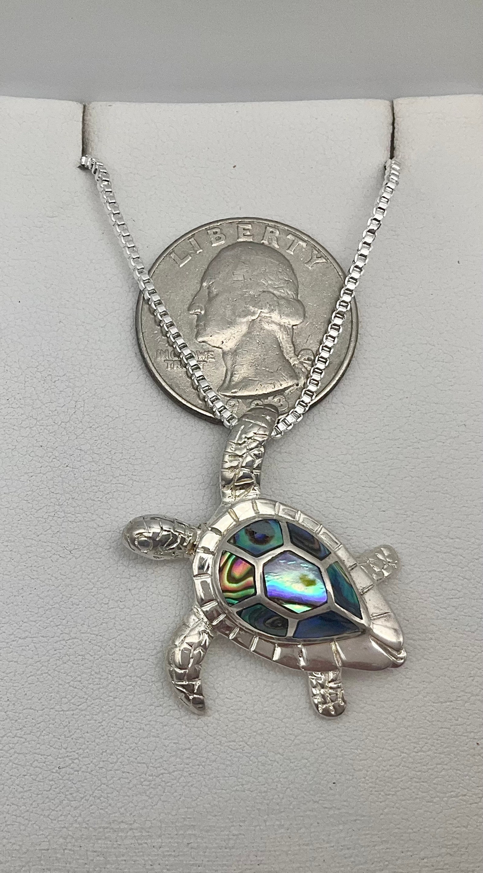 Large Sterling Silver Abalone Paua Shell Sea Turtle Honu Hawaiian ...