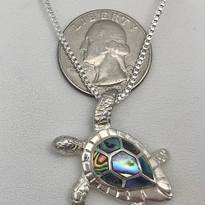 Large Sterling Silver Abalone Paua Shell Sea Turtle Honu Hawaiian ...