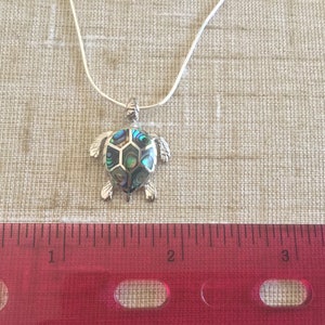 Sterling Silver Abalone Turtle Necklace, Sea Turtle Necklace, Turtle ...