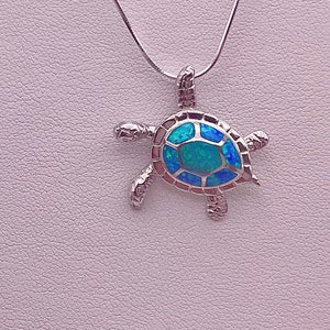 Blue Opal, Sea Turtle Jewelry, Hawaiian Necklace, Turtle Necklace, Honu ...