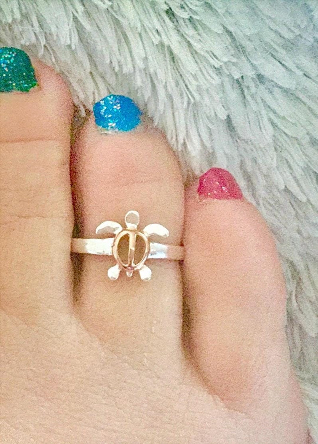 Sterling Silver Sea Turtle Honu Hawaiian Toe Ring, Turtle Toe Ring ...