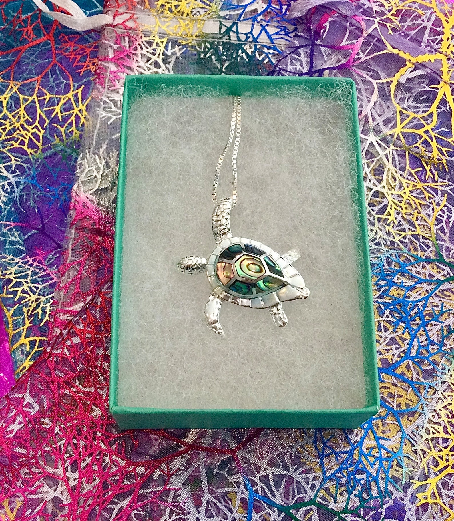 Large Sterling Silver Abalone Paua Shell Sea Turtle Honu Hawaiian ...