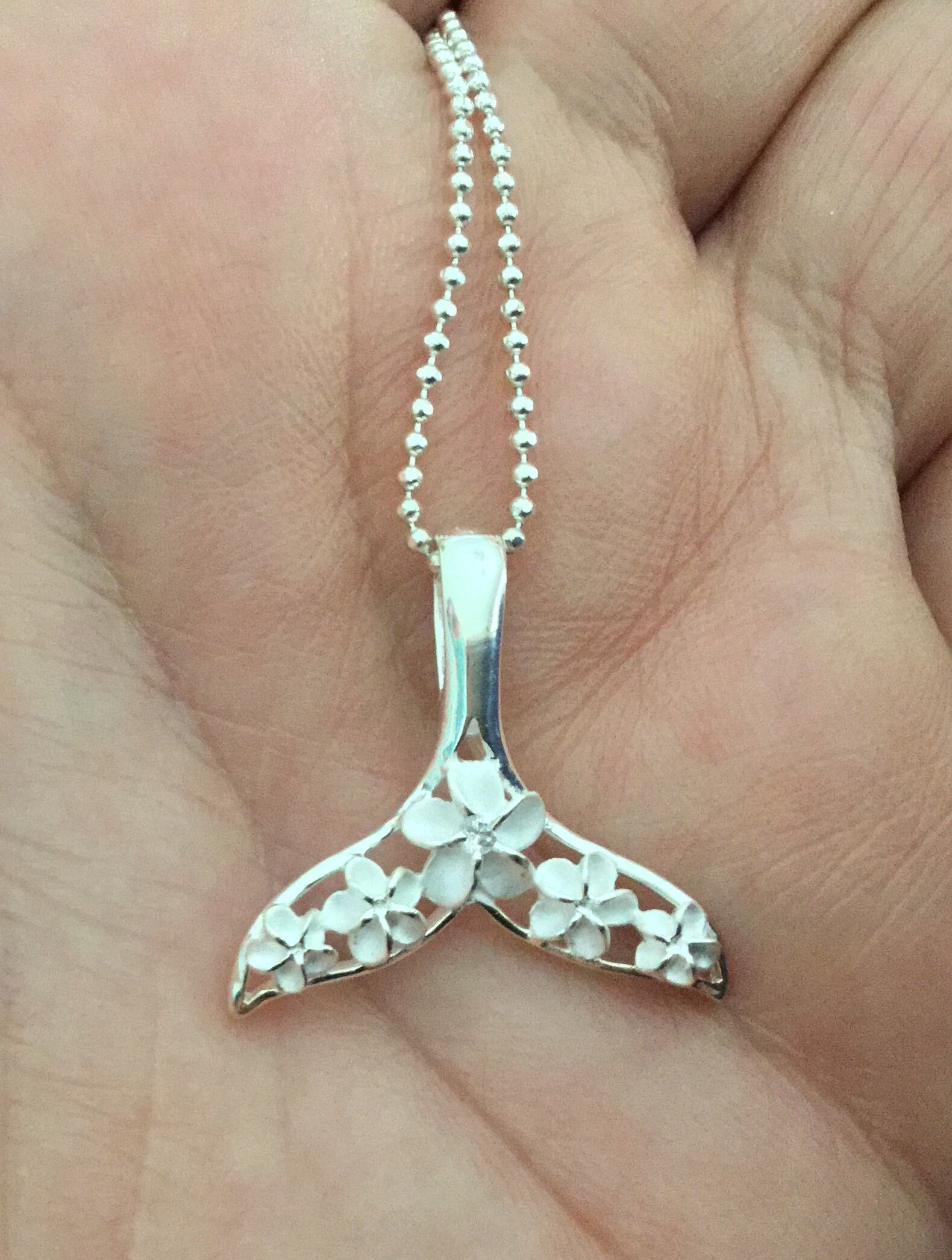 Plumeria Whale Tail Necklace Whale Jewelry Whales Tail | Etsy