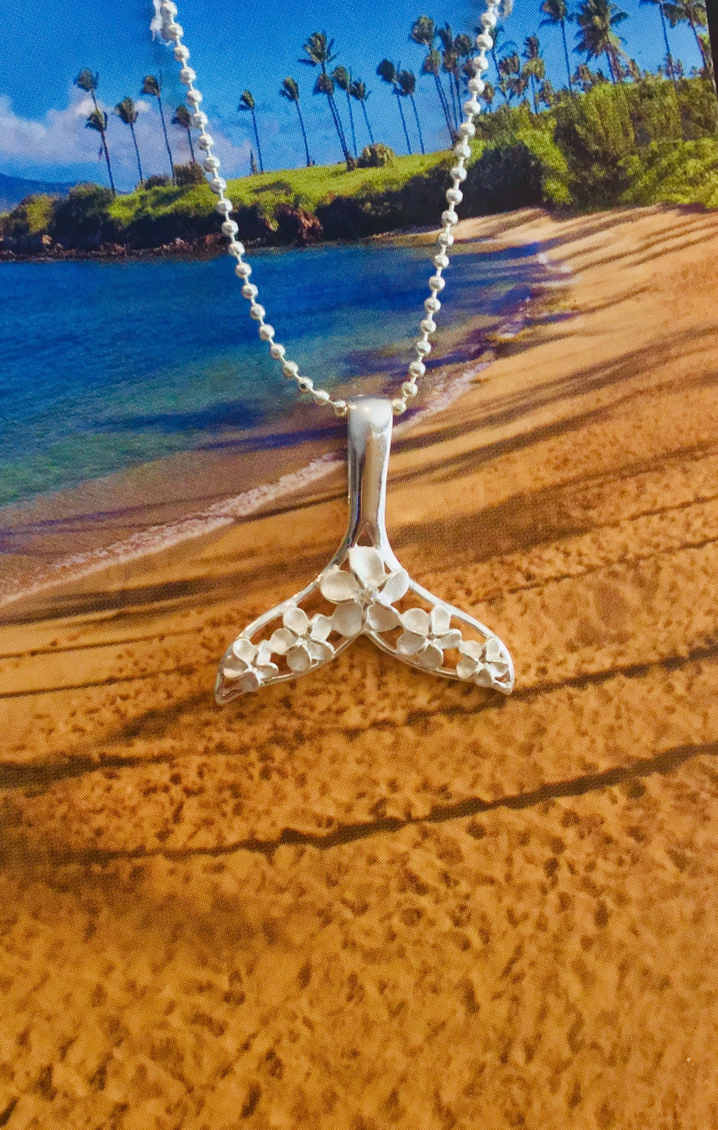 Plumeria Whale Tail Necklace, Whale Jewelry, Whales Tail, Hawaiian ...