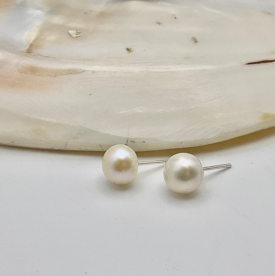 Sterling Silver Hawaiian Pearl Stud Earrings - Etsy