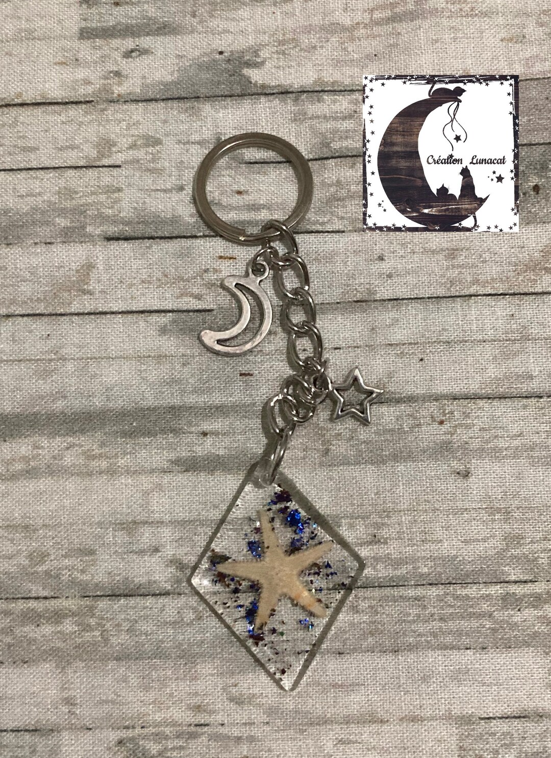 Starfish Diamond Key Ring - Etsy