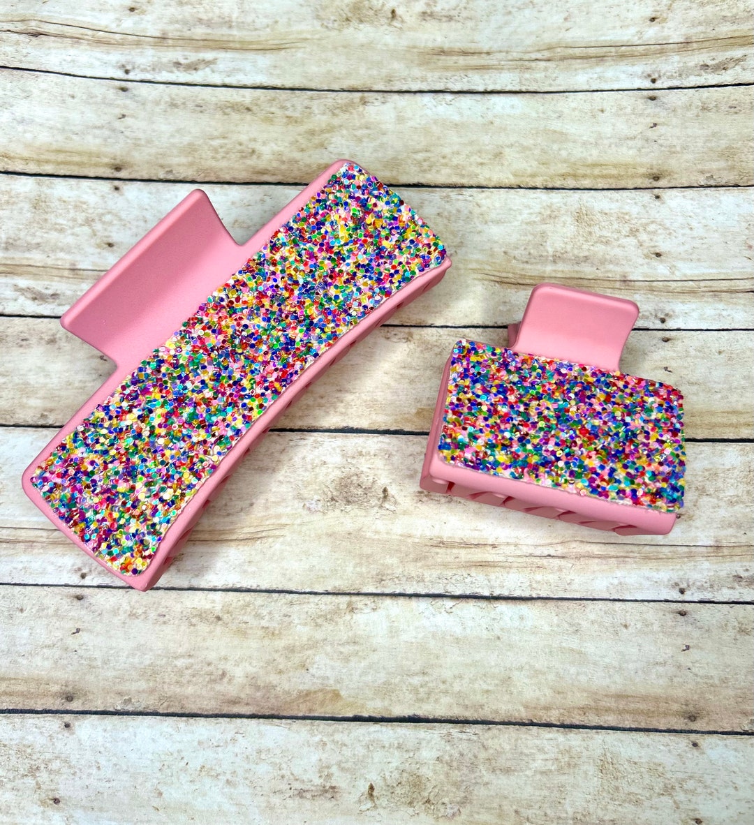 Glitter Claw Clip, Rainbow Claw Clip, Sparkle Claw Clip, Claw Clips ...