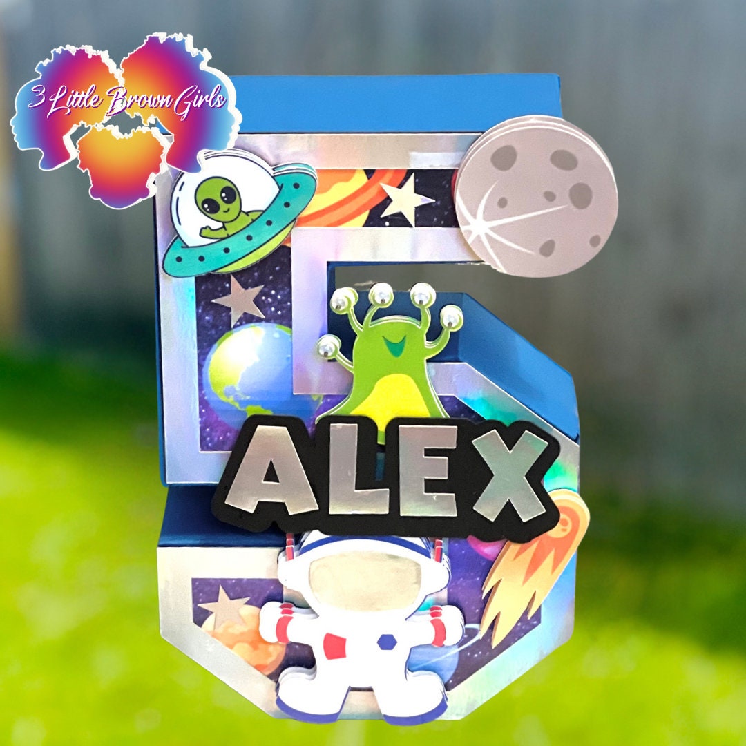 3D Space Birthday Number Space Party Decoration - Etsy
