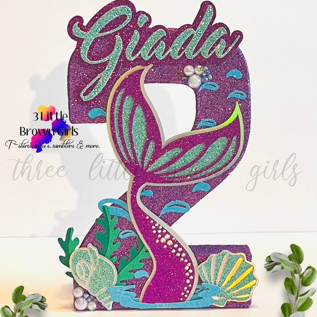3D Mermaid-themed Birthday Number Mermaid Paper Mache Birthday - Etsy