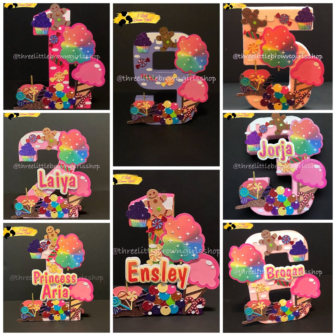 Candy Inspired Paper Mache Birthday Number 8 in Tall - Etsy