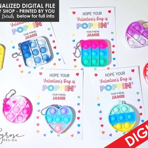 Pop It Valentines, PRINTABLE Fidget Valentine's Day Cards Poppin for ...