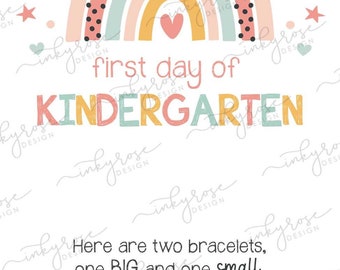 First Day of School Bracelet PRINTABLE Instant Download, Back to School ...