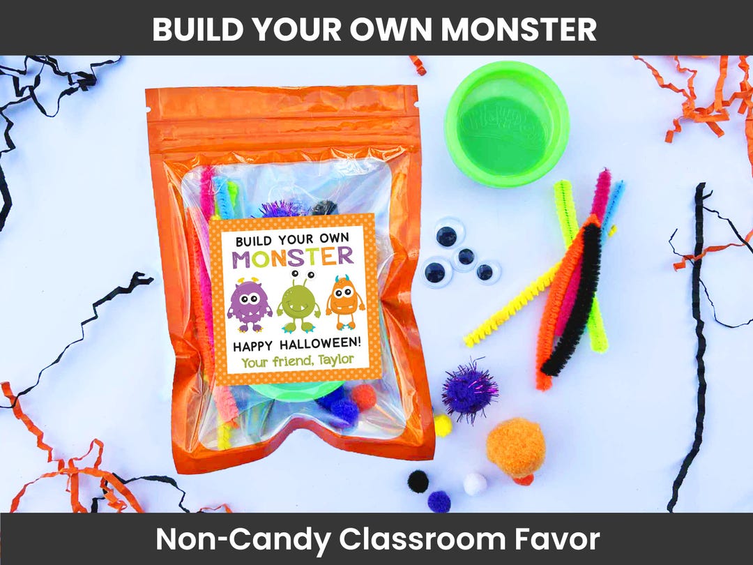 Halloween Party Favors, Build Your Own Monster Kit, Personalized ...