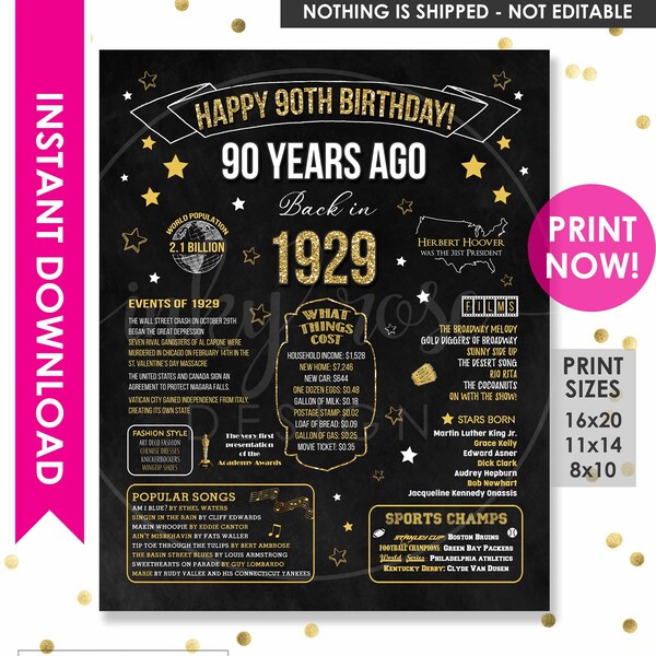 90 Years Ago - Etsy