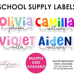 School Labels for Girls Boys Kids Teachers, School Stickers Labels ...