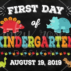 First Day of School Sign Dinosaur PRINTABLE - Etsy