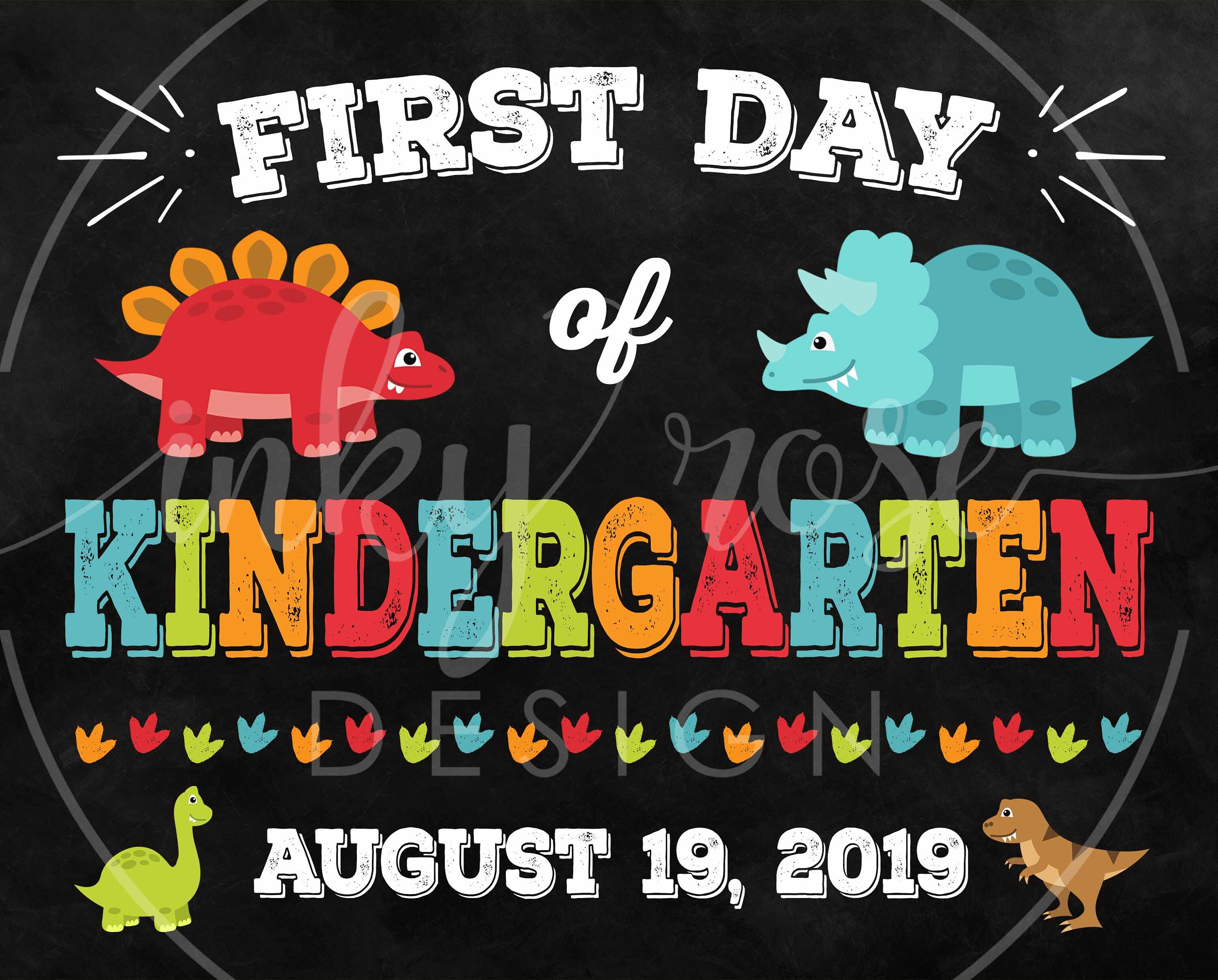 First Day of School Sign Dinosaur PRINTABLE - Etsy