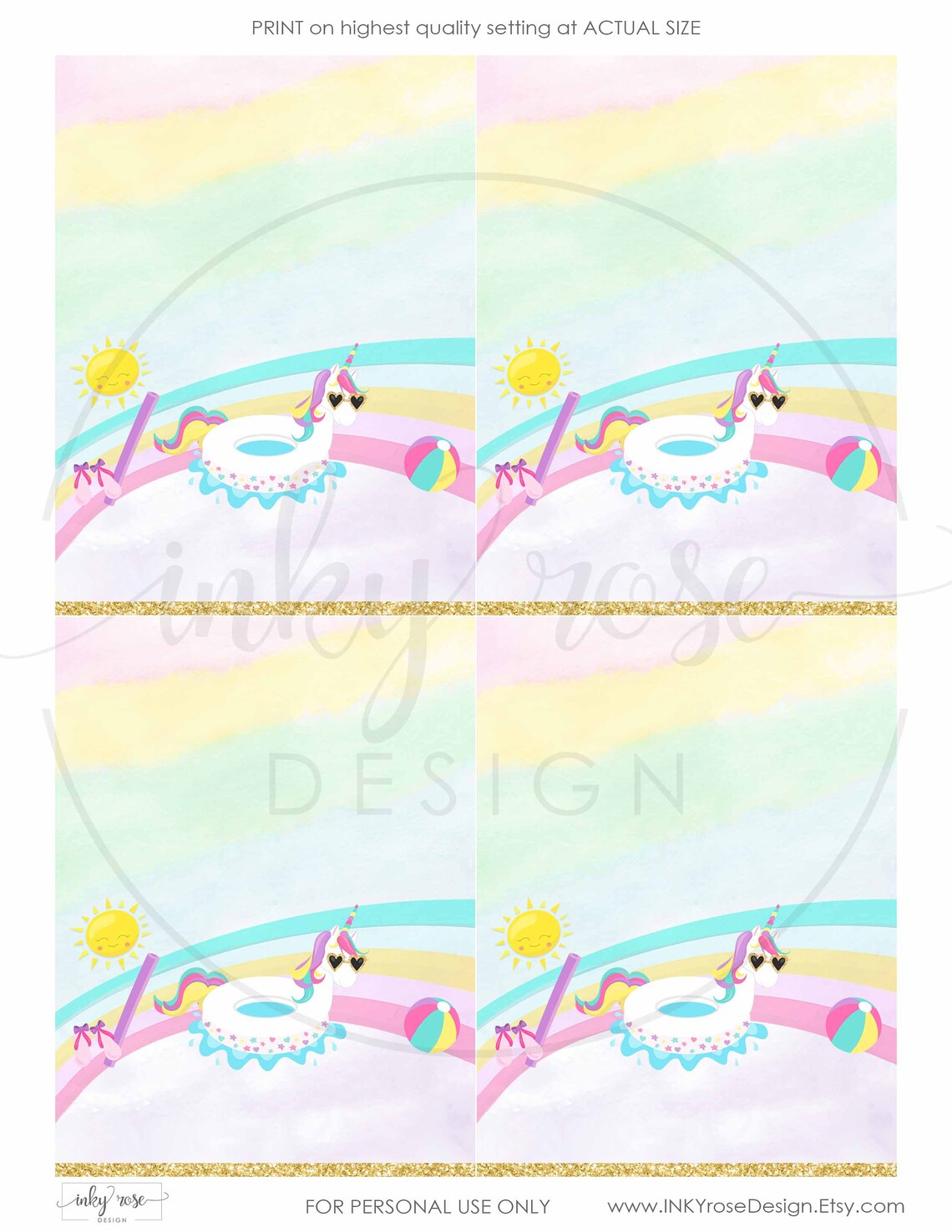 Unicorn Pool Party Food Tent Cards PRINTABLE Unicorn Pool - Etsy