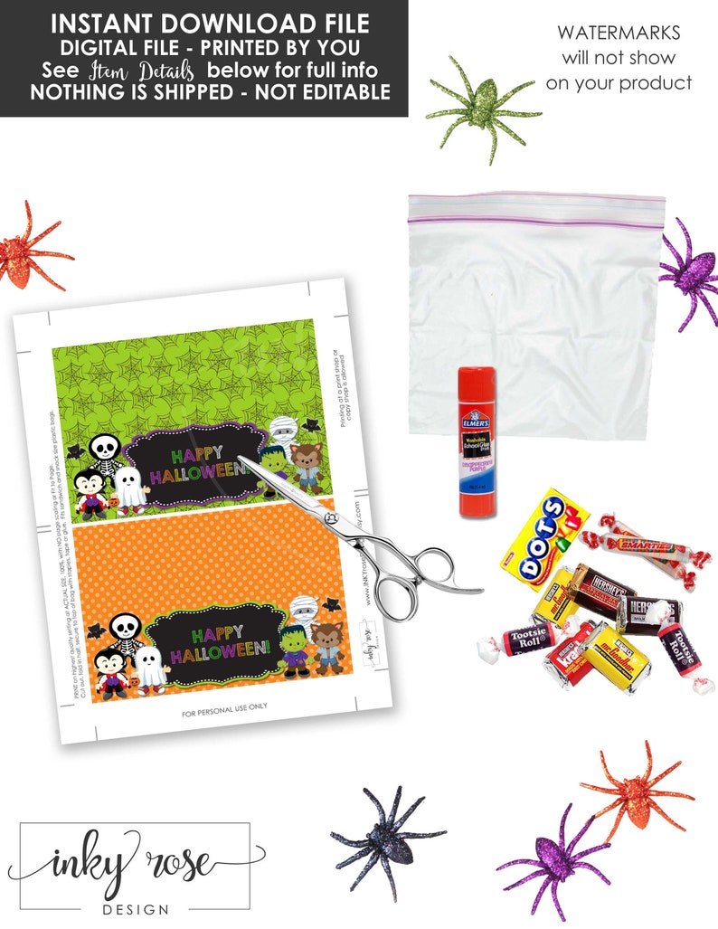 Halloween Bag Toppers PRINTABLE Instant Download Halloween | Etsy