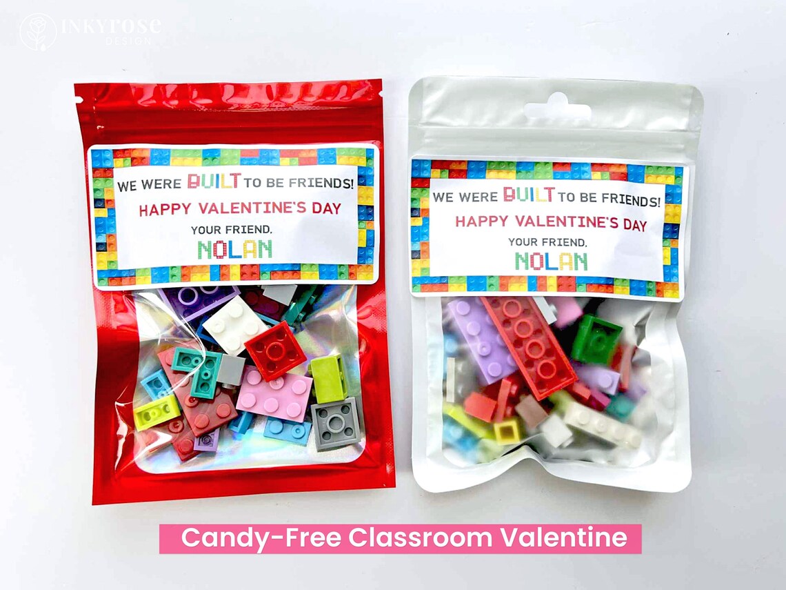 Boy Valentine, Building Blocks Valentine Cards Favors, We Were Built to ...