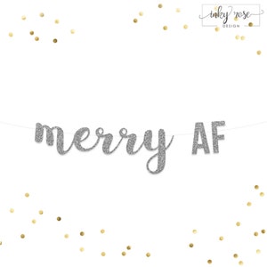 Merry AF Banner Red Christmas Decorations Holiday Decor - Etsy