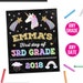 Unicorn First Day of School Sign PRINTABLE, 1st First Day of Third 3rd ...