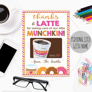 Thanks a Latte PRINTABLE Gift Card Holder, Teacher Appreciation Week ...