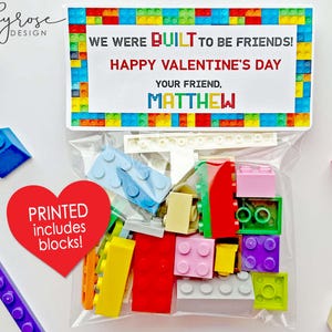 Boy Valentine, Building Blocks Valentine Cards Favors, We Were Built to ...