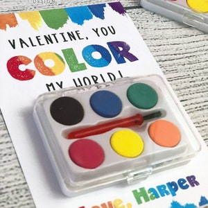 Valentine Cards for Kids, PRINTABLE Color My World Valentines ...