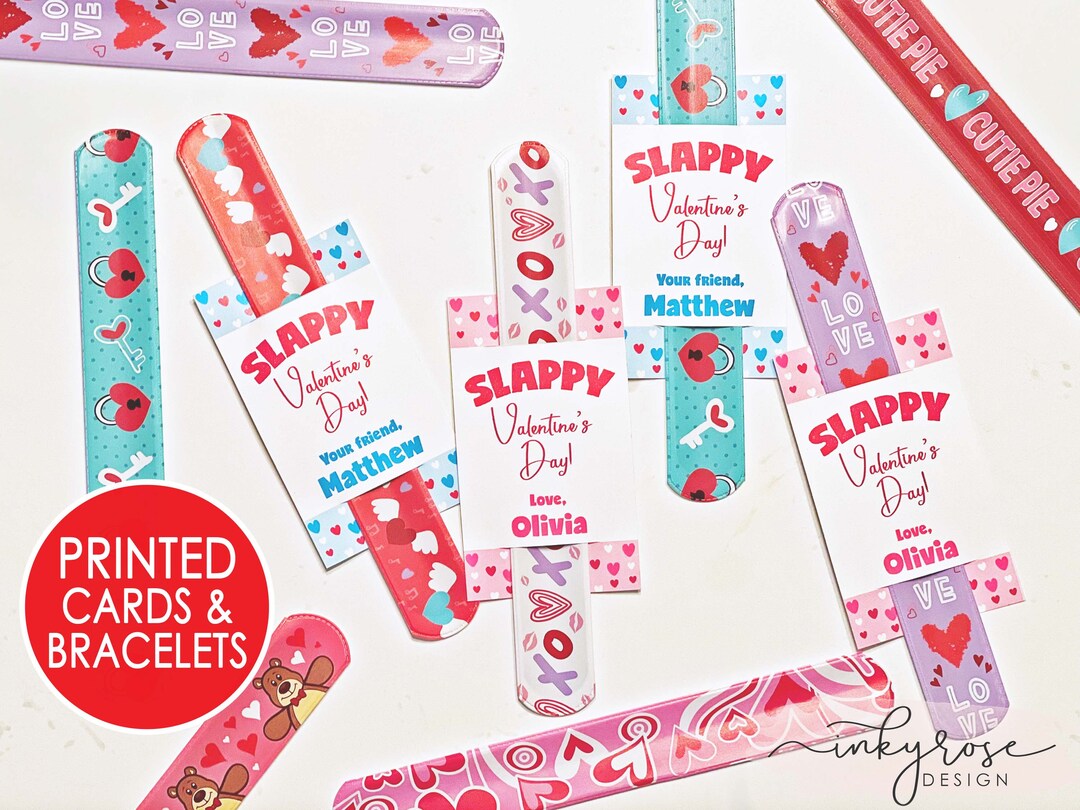 Slap Bracelet Valentines Day Cards, PRINTED Slappy Valentine's Day ...