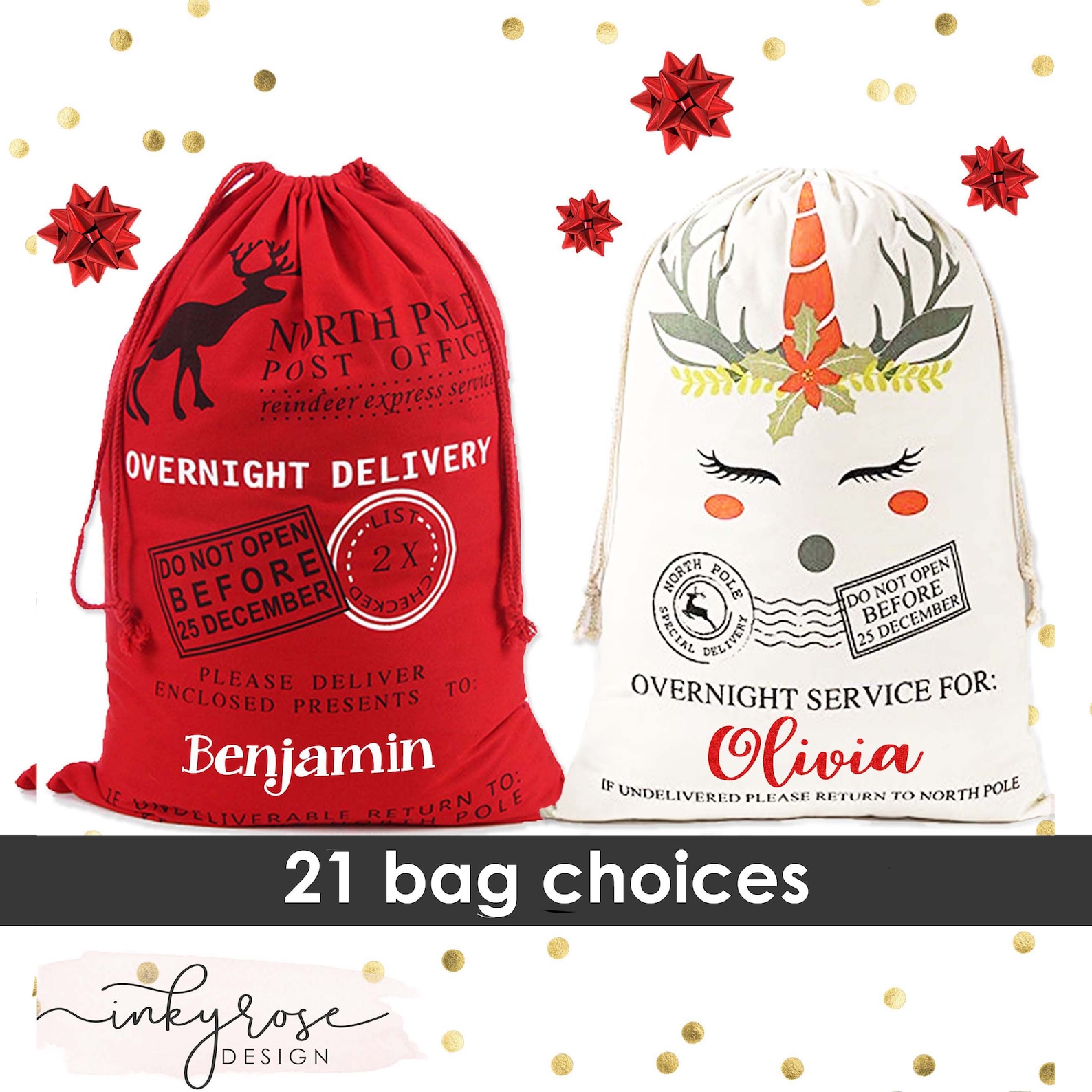 Santa Bag Personalized Santa's Gift Sack Custom or Blank - Etsy