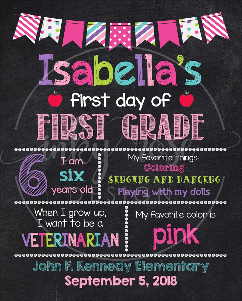 First Day of First Grade Boy Sign PRINTABLE 1st First Day of - Etsy
