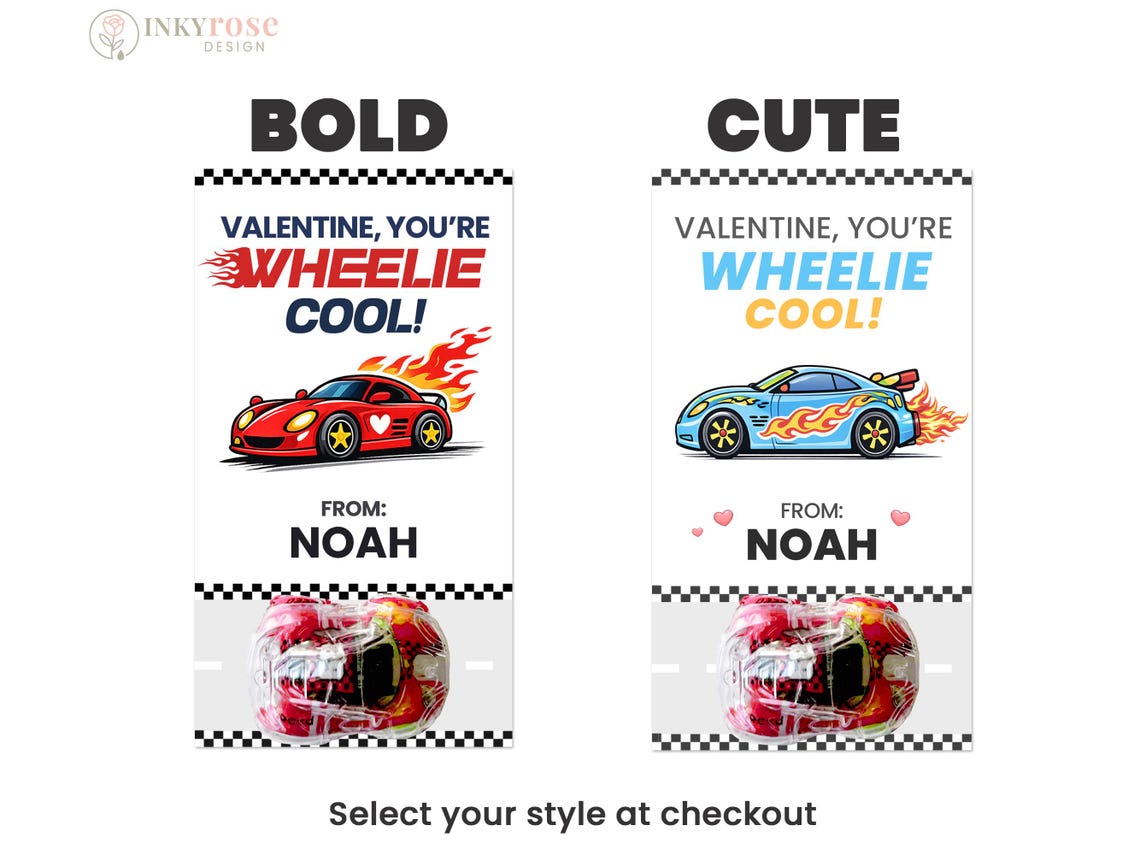 Race Car Valentine Cards With Toy, Boy Valentines, Non Candy Classroom ...