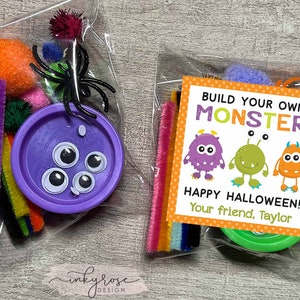 Build A Monster Halloween Favor Tags PRINTABLE Stickers Labels ...