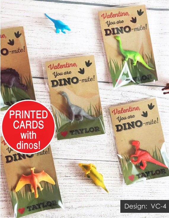 Dinosaur Valentine Cards PRINTED Dino-mite Valentines for | Etsy