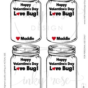 Love Bug Valentine Cards for Kids, PRINTABLE Classroom Valentines ...